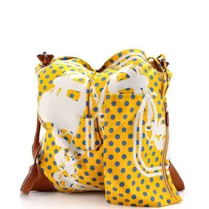 Hermès Silky City Bag Printed Silk And Leather Pm - Yellow