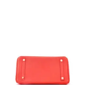 Hermès Birkin Handbag Clemence With Gold Hardware 30 - Red