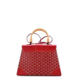 Goyard Saigon Top Handle Bag Coated Canvas With Leather Mm
