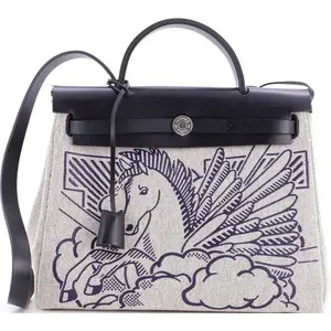 Hermès Herbag Zip Pegase Pop Toile And Leather 31 - Black