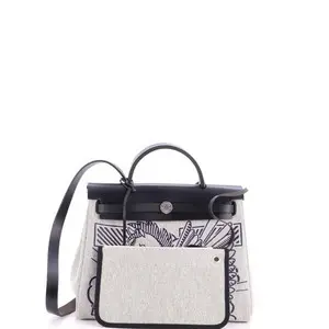 Hermès Herbag Zip Pegase Pop Toile And Leather 31 - Black