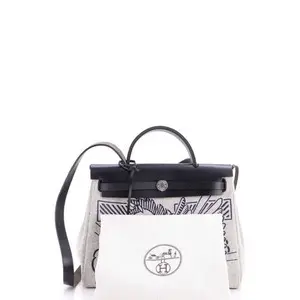 Hermès Herbag Zip Pegase Pop Toile And Leather 31 - Black