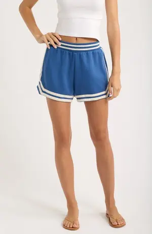 BILLABONG Heritage Fleece Shorts With Striped Trim - True Navy