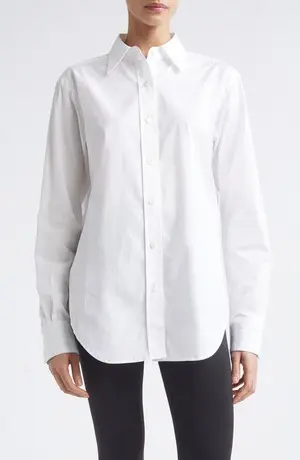 Maria Mcmanus Slim Fit Organic Cotton Tunic Button-up Shirt - White