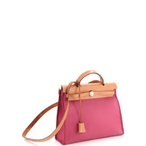 Hermès Herbag Zip Leather And Toile 31