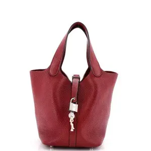 Hermès Picotin Lock Bag Clemence Pm - Red
