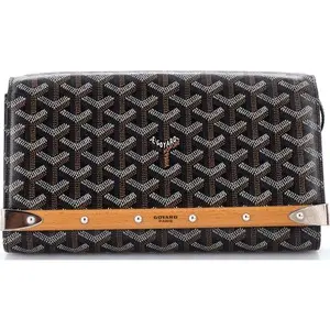 Goyard Monte Carlo Clutch With Strap Coated Canvas Pm - Black