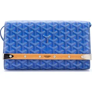 Goyard Monte Carlo Clutch With Strap Coated Canvas Pm - Blue