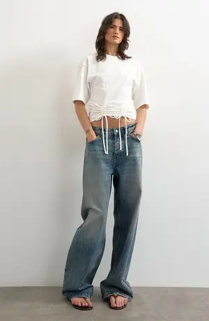 Topshop Drawstring Hem T-shirt