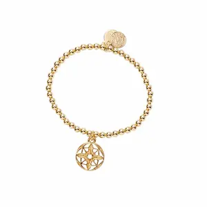 &LIVY Livy White Butterfly Charm Beaded Bracelet - Gold
