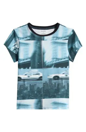 PACSUN Graphic Knit Cotton Blend Crop T-shirt
