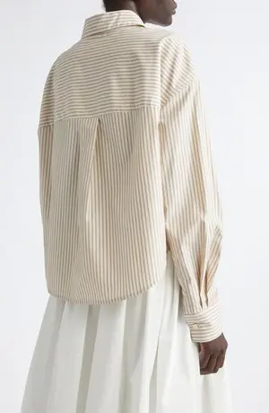 KALLMEYER Tegan Stripe Cotton Poplin Button-up Shirt