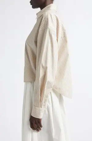 KALLMEYER Tegan Stripe Cotton Poplin Button-up Shirt