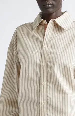 KALLMEYER Tegan Stripe Cotton Poplin Button-up Shirt