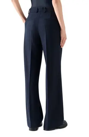 Akris Chiaro Virgin Wool Blend Straight Leg Pants