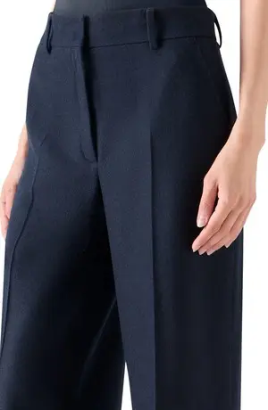 Akris Chiaro Virgin Wool Blend Straight Leg Pants