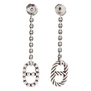 Hermès Chaine D'ancre Alea Ii Dangle Earrings Sterling Silver