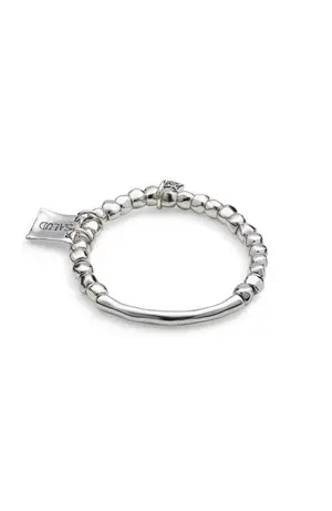UNODE50 Plated Bead Bracelet With Charm - Silver