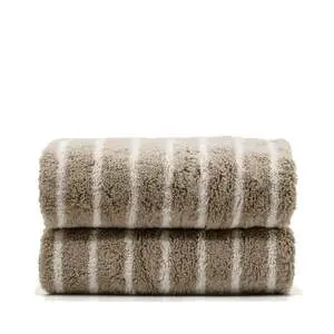 ITALIC Neutrals Ultraplush Australian Cotton Bath Sheets Striped Tan - Brown
