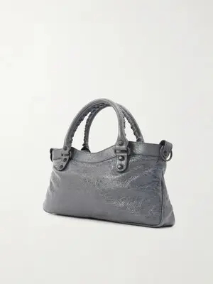 Balenciaga Le City Crinkled-leather Shoulder Bag