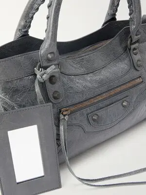 Balenciaga Le City Crinkled-leather Shoulder Bag