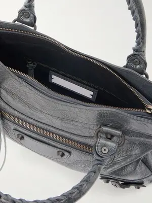 Balenciaga Le City Crinkled-leather Shoulder Bag