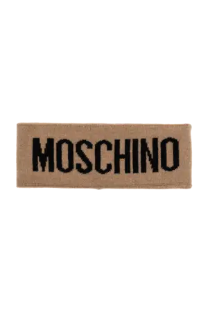 Moschino Headband With Logo - Brown