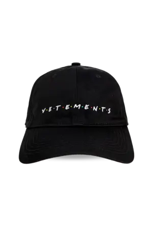 Vetements Embroidered Cotton Baseball Cap - Black