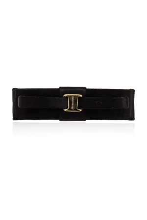 FERRAGAMO Satin Hair Clip - Black