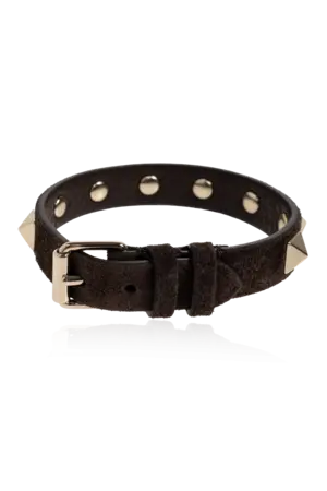 Valentino Garavani Suede Bracelet With Studs - Brown