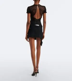 Attico Belted Lace Minidress