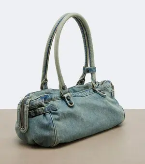 Balenciaga Le City East-west Denim Shoulder Bag - Blue