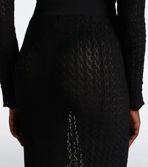 Saint Laurent Pointelle Pencil Skirt