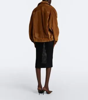Saint Laurent Pointelle Pencil Skirt
