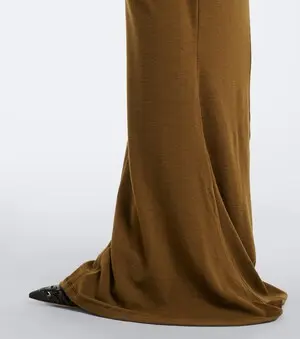MUGLER Wool-blend Jersey Polo Dress