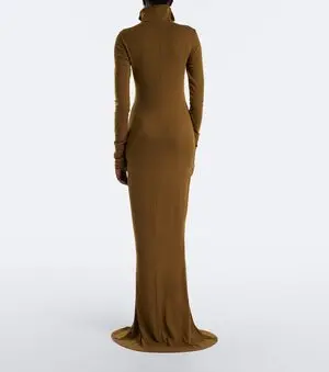 MUGLER Wool-blend Jersey Polo Dress