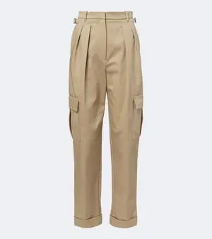 MUGLER Pleated Cotton-blend Cargo Pants