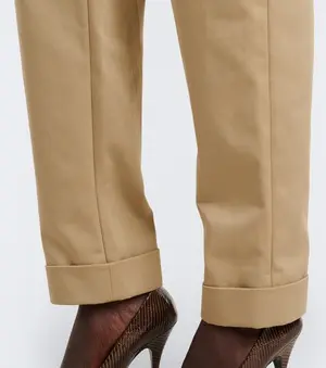 MUGLER Pleated Cotton-blend Cargo Pants