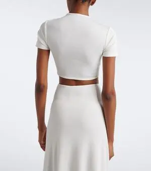 Christopher Esber Embellished V-neck Crop Top