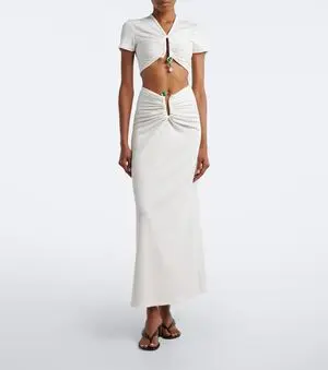 Christopher Esber Embellished V-neck Crop Top