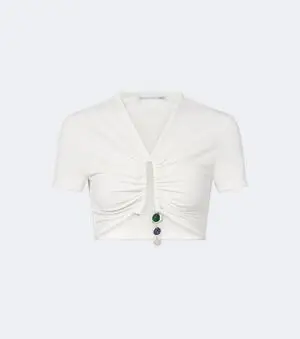 Christopher Esber Embellished Crop Top - White