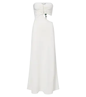 Christopher Esber Embellished Cutout Jersey Maxi Dress - White