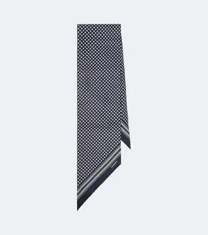 Saint Laurent Silk Jacquard Scarf - Blue