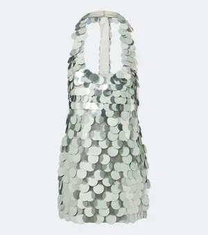 Retrofete Briggs Halterneck Sequined Mini Dress - Green