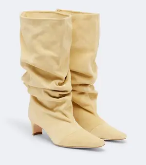 Staud Wally Suede Mid-calf Boots - Yellow