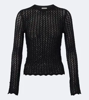 Saint Laurent Semi-sheer Pointelle Top