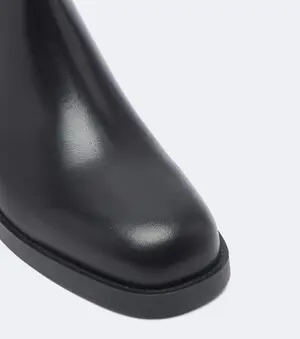 Burberry Huntley Check Leather Ankle Boots