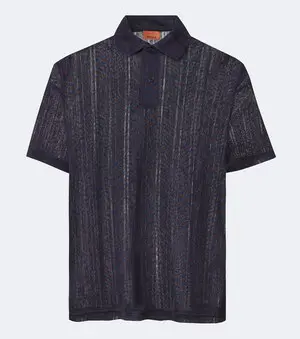 Missoni Zigzag Striped Knitted Polo Shirt