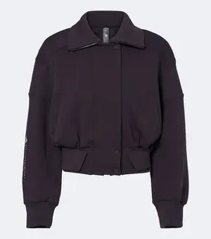 Adidas By Stella McCartney Cotton-blend Bomber Jacket - Purple