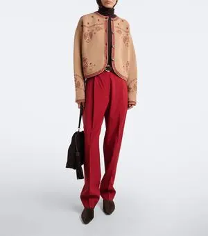 Alanui Bandana Jacquard Wool And Cashmere Cardigan